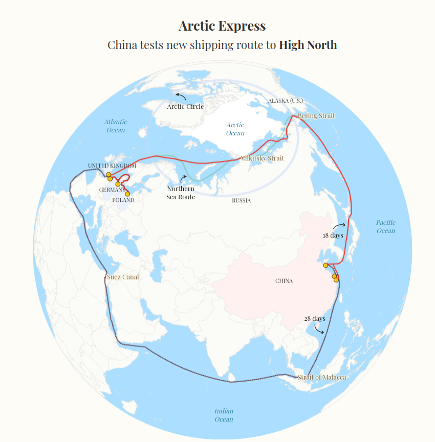 Arctic Express opens new China-Europe shipping route as melting ice ...